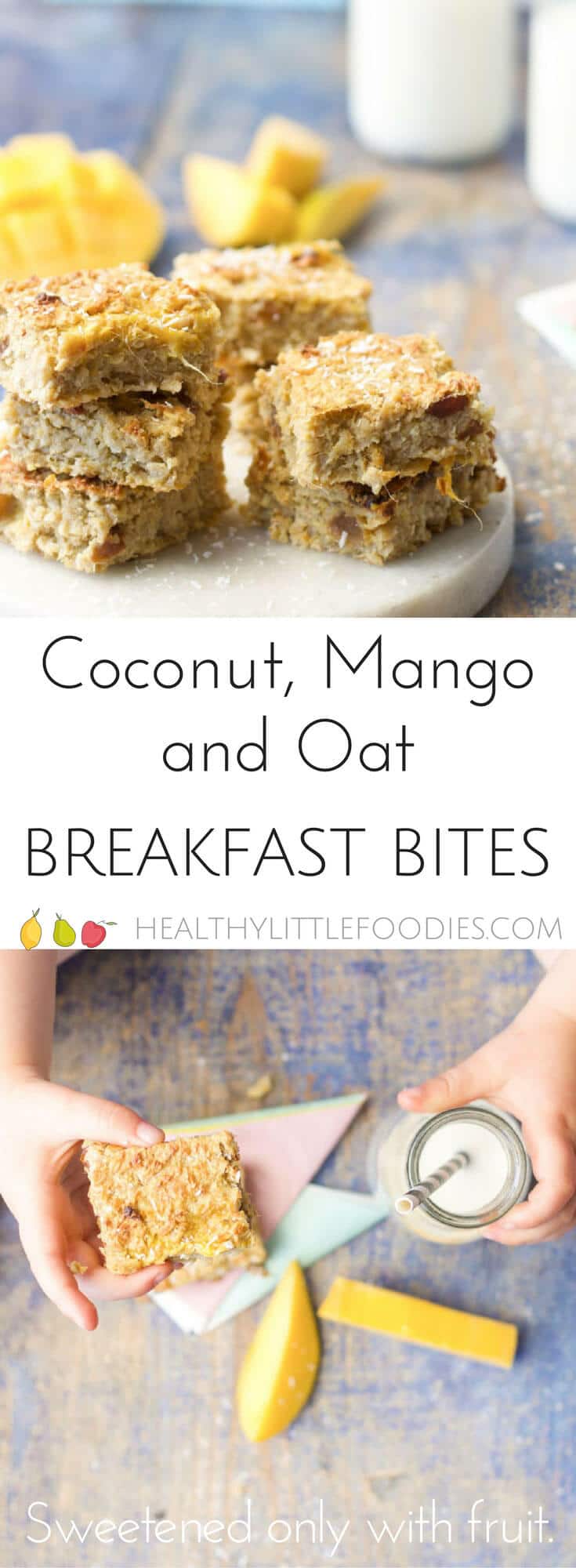 Coconut Mango Oat Breakfast Bites - Healthy Little Foodies